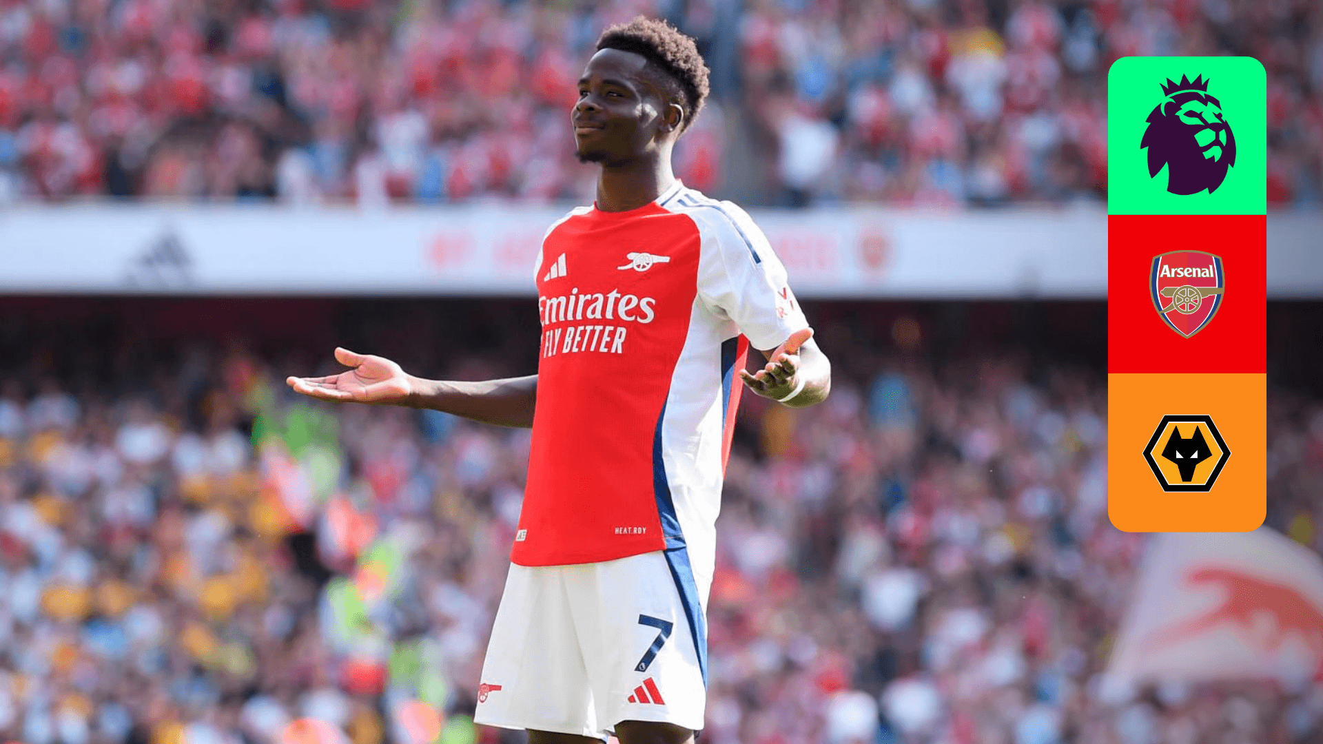 Watch Bukayo Saka | Arsenal x Wolves Online | DAZN PT