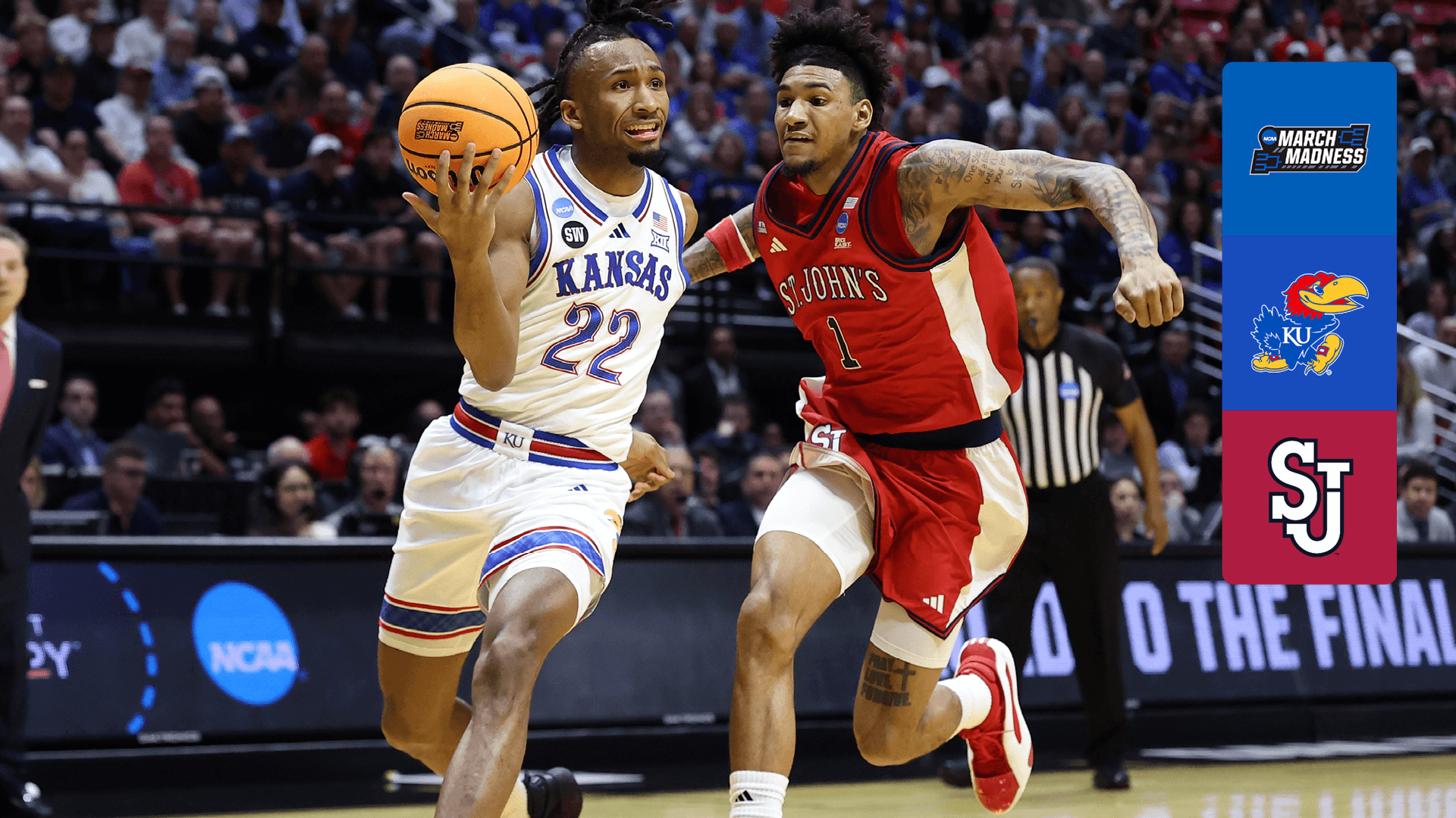 Watch Round of 32: (4) Kansas vs. (5) St. John's Live Stream Online ...