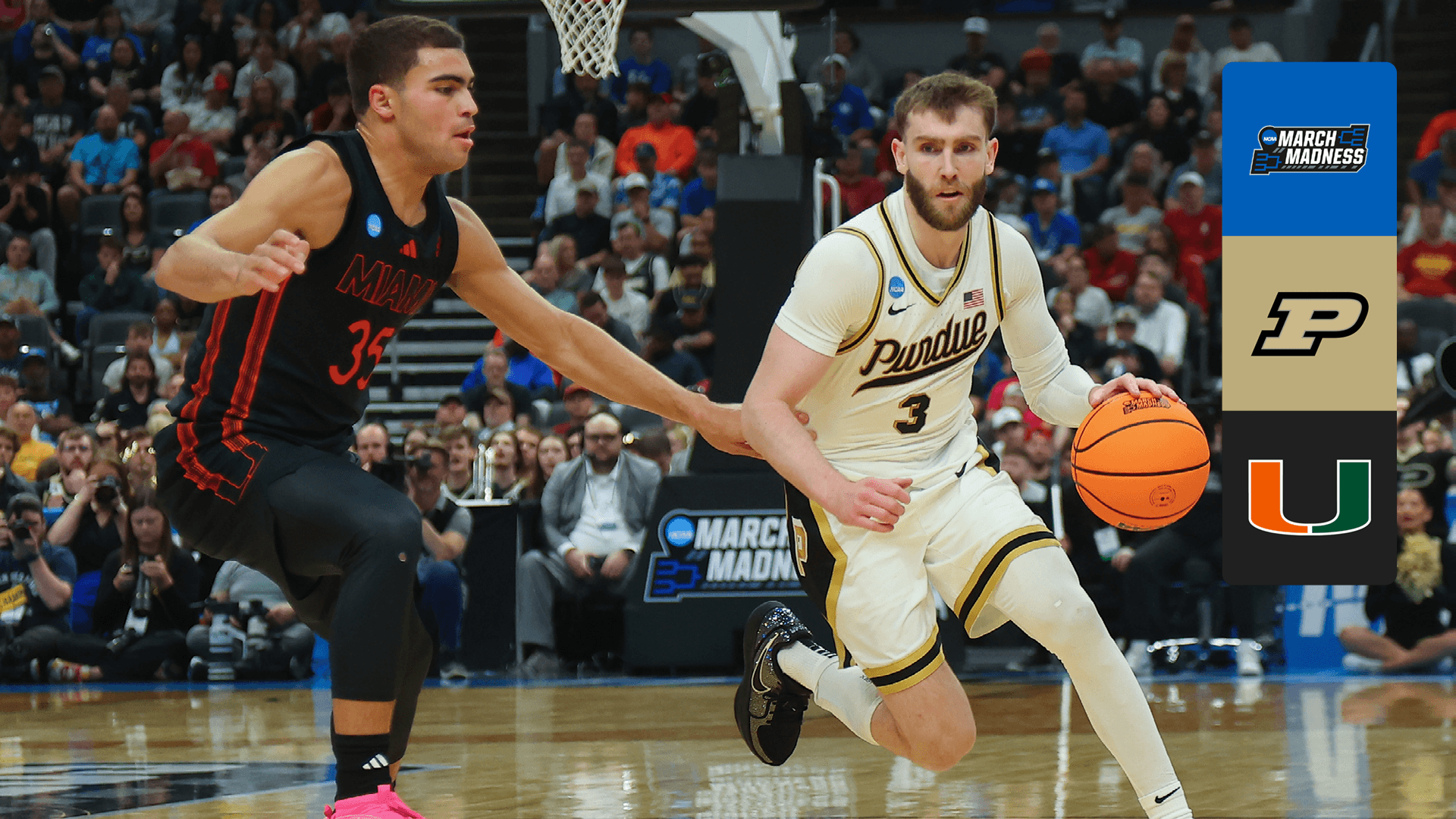 Watch Round of 32: (2) Purdue vs. (7) Miami Live Stream Online | DAZN BE