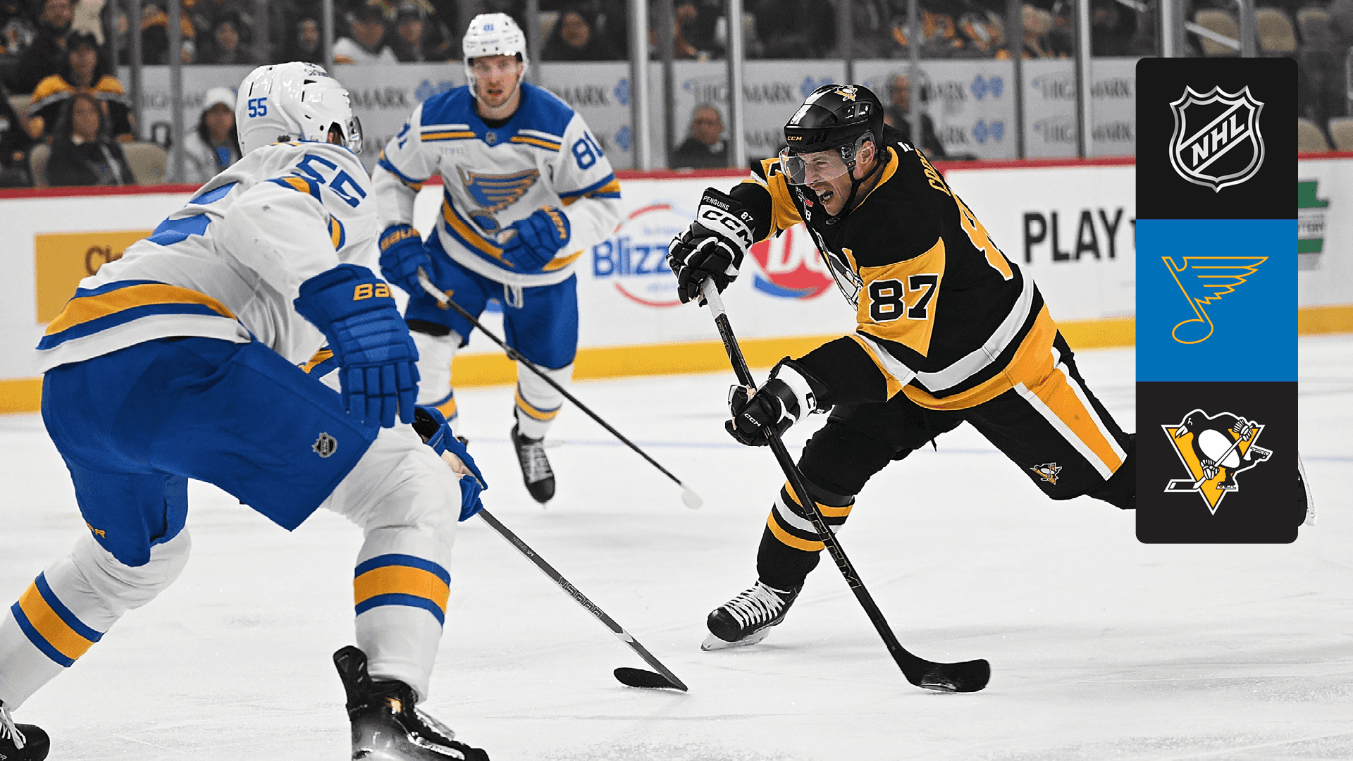 Watch Blues @ Penguins (Home Broadcast) Live Stream Online | DAZN IE